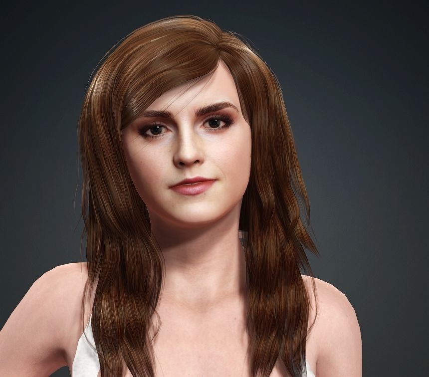 3D model Emma Watson rigged animated 2500 free animation tutorial VR ...