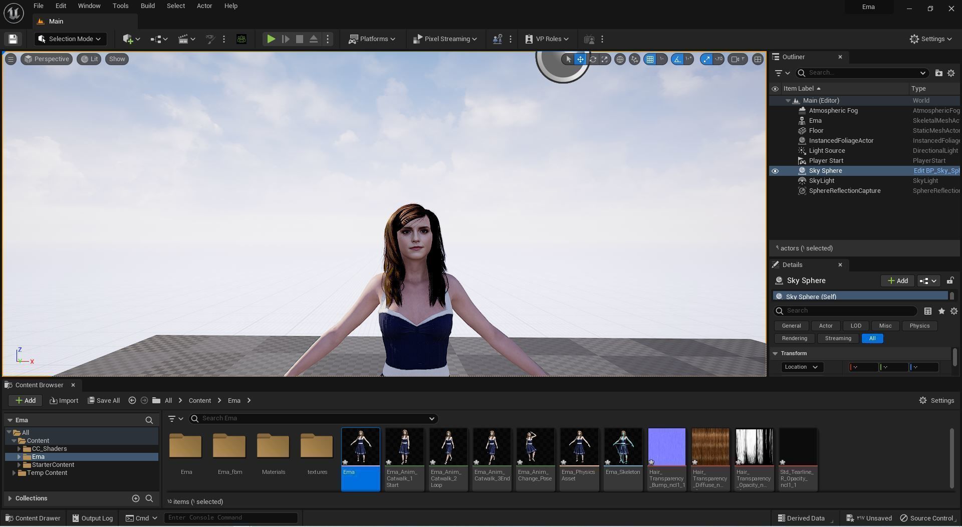 3D model Emma Watson rigged animated 2500 free animation tutorial VR ...