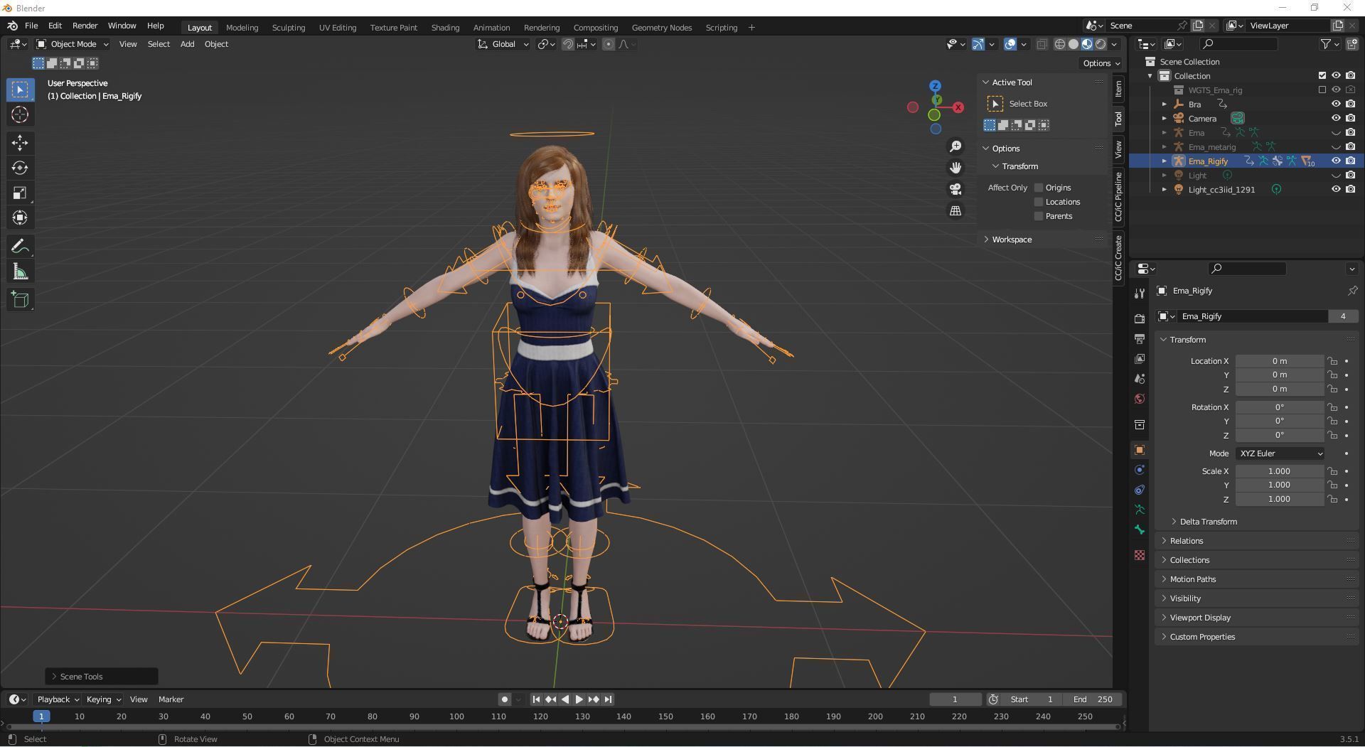 3D model Emma Watson rigged animated 2500 free animation tutorial VR ...