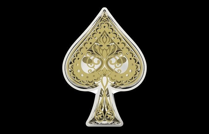 Custom Crafted Spade Jewellry 3D model 3D printable | CGTrader