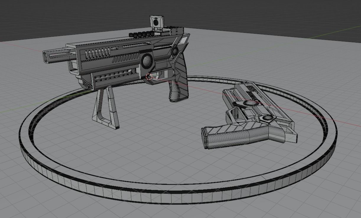 Retro Futuristic Gun 3D model | CGTrader