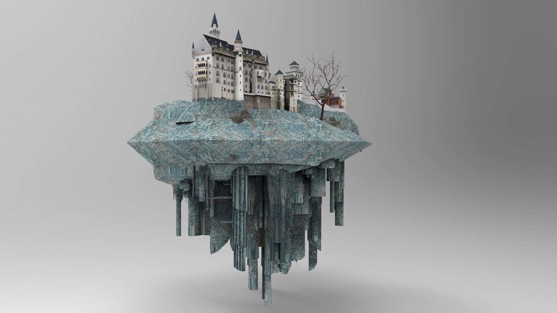 Flying Castle II 3D model | CGTrader