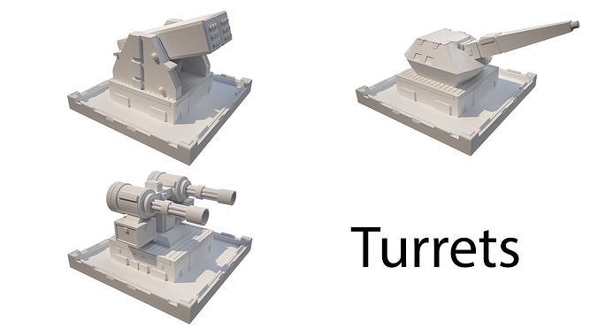 Turret Collection 3D model 3D printable | CGTrader