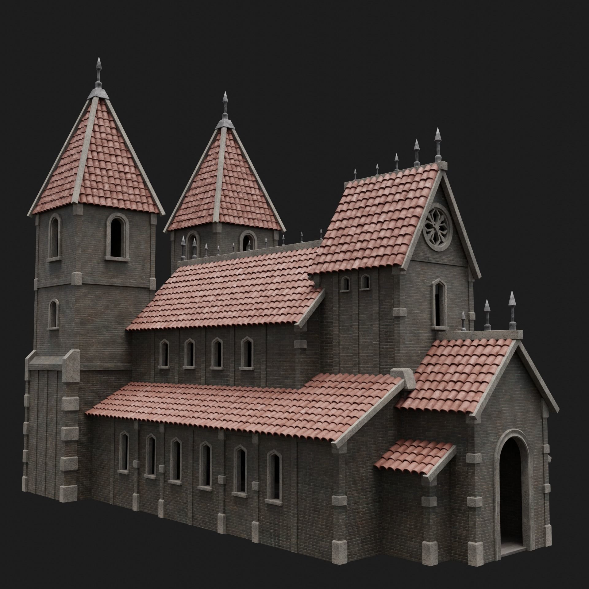 3D model MEDIEVAL CHURCH GOTHIC TEMPLE FANTASY OLD MIDDLE AGES ...