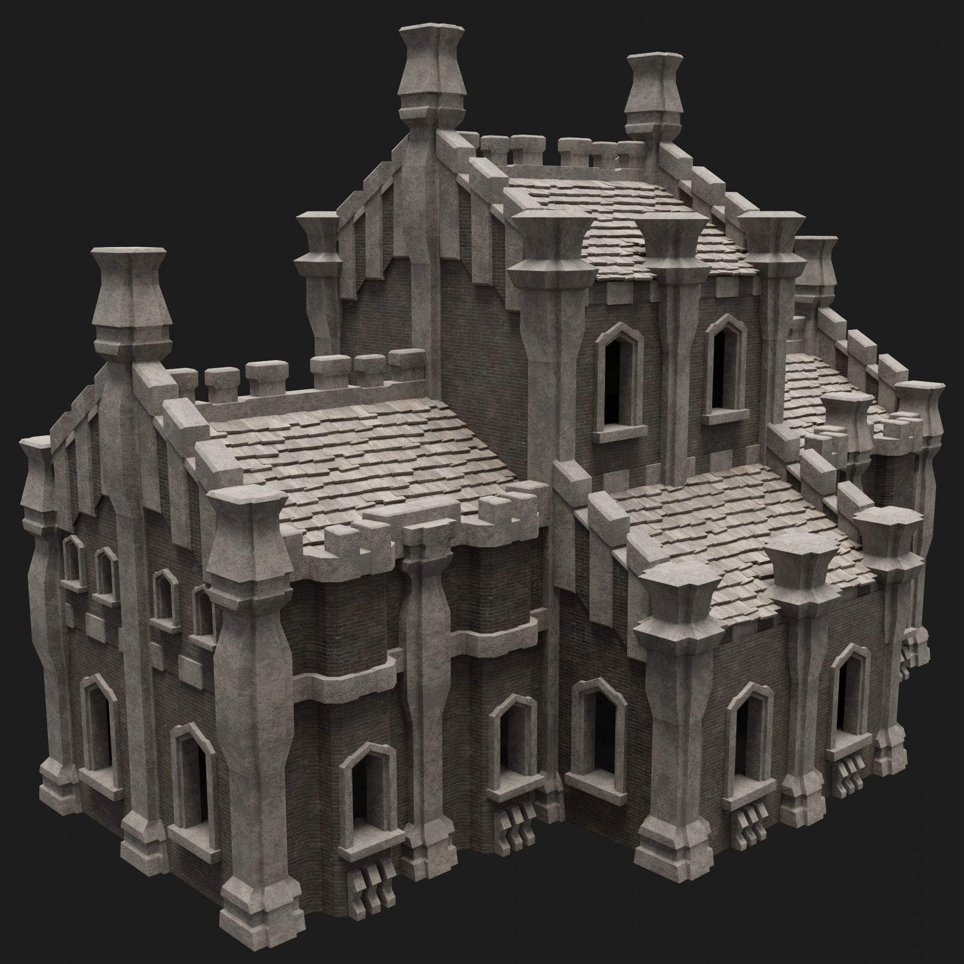 3D model MEDIEVAL CHURCH GOTHIC TEMPLE FANTASY OLD MIDDLE AGES ...