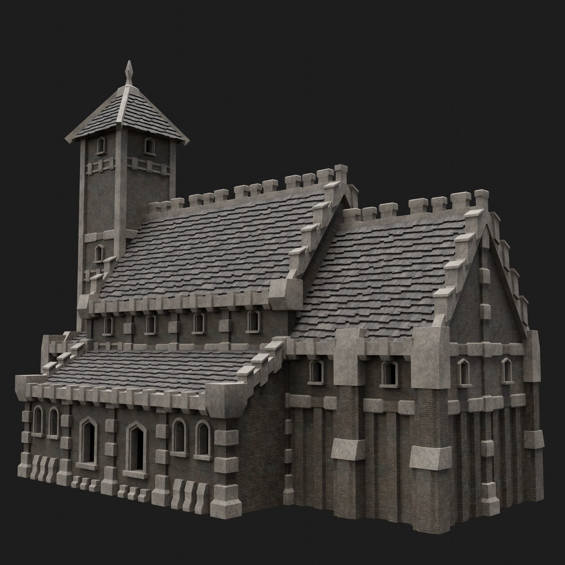 3D model MEDIEVAL CHURCH GOTHIC TEMPLE FANTASY OLD MIDDLE AGES ...