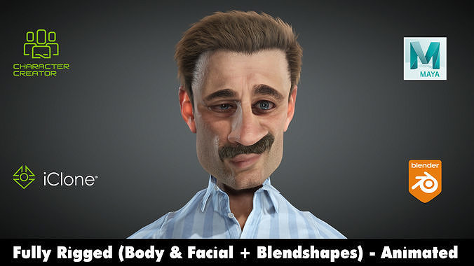 3D model Ata Rigged Animated 2500 free animation Tutorial VR / AR / low ...