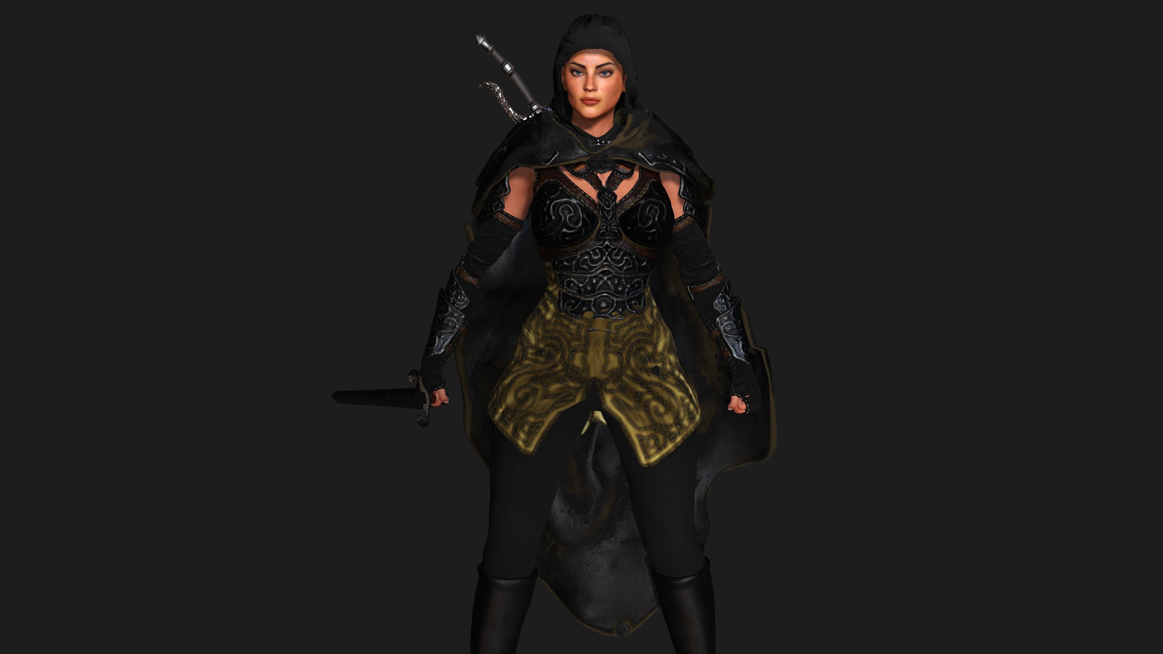 3D model AAA 3D FANTASY FEMALE ASSASSIN - REALISTIC RIG GAME CHARACTER ...