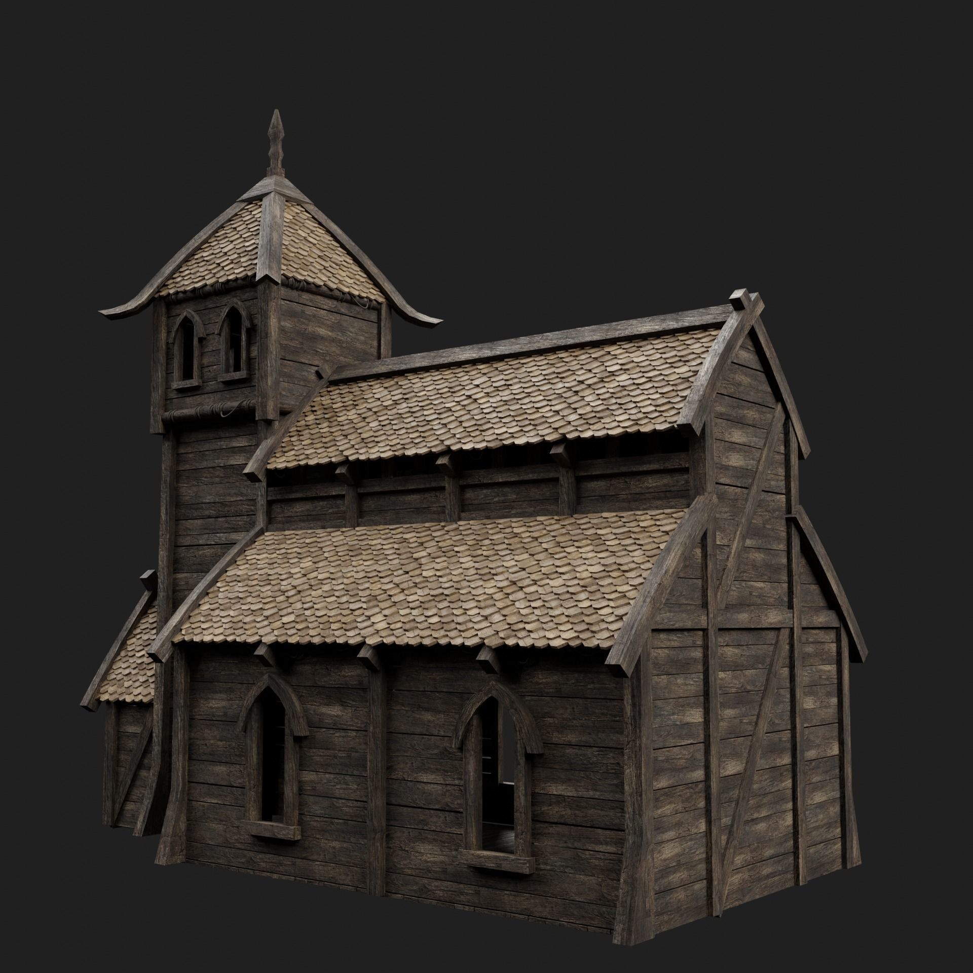 3D model VIKING WOODEN NORSE CHURCH GOTHIC TEMPLE AAA COLLECTION VR ...
