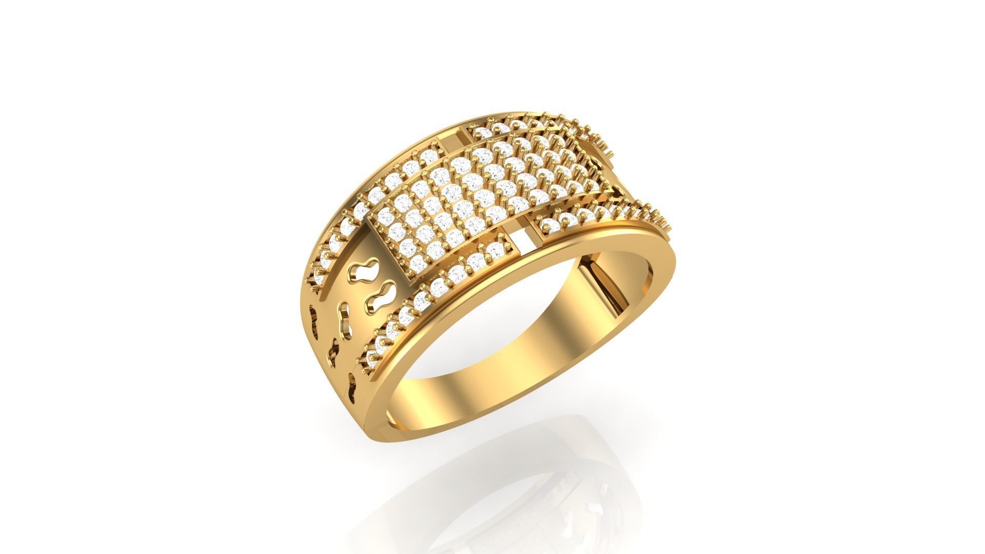 Mens Groom Gents Diamond Ring 3dm stl obj mtl 3mf glb 3D model 3D printable | CGTrader