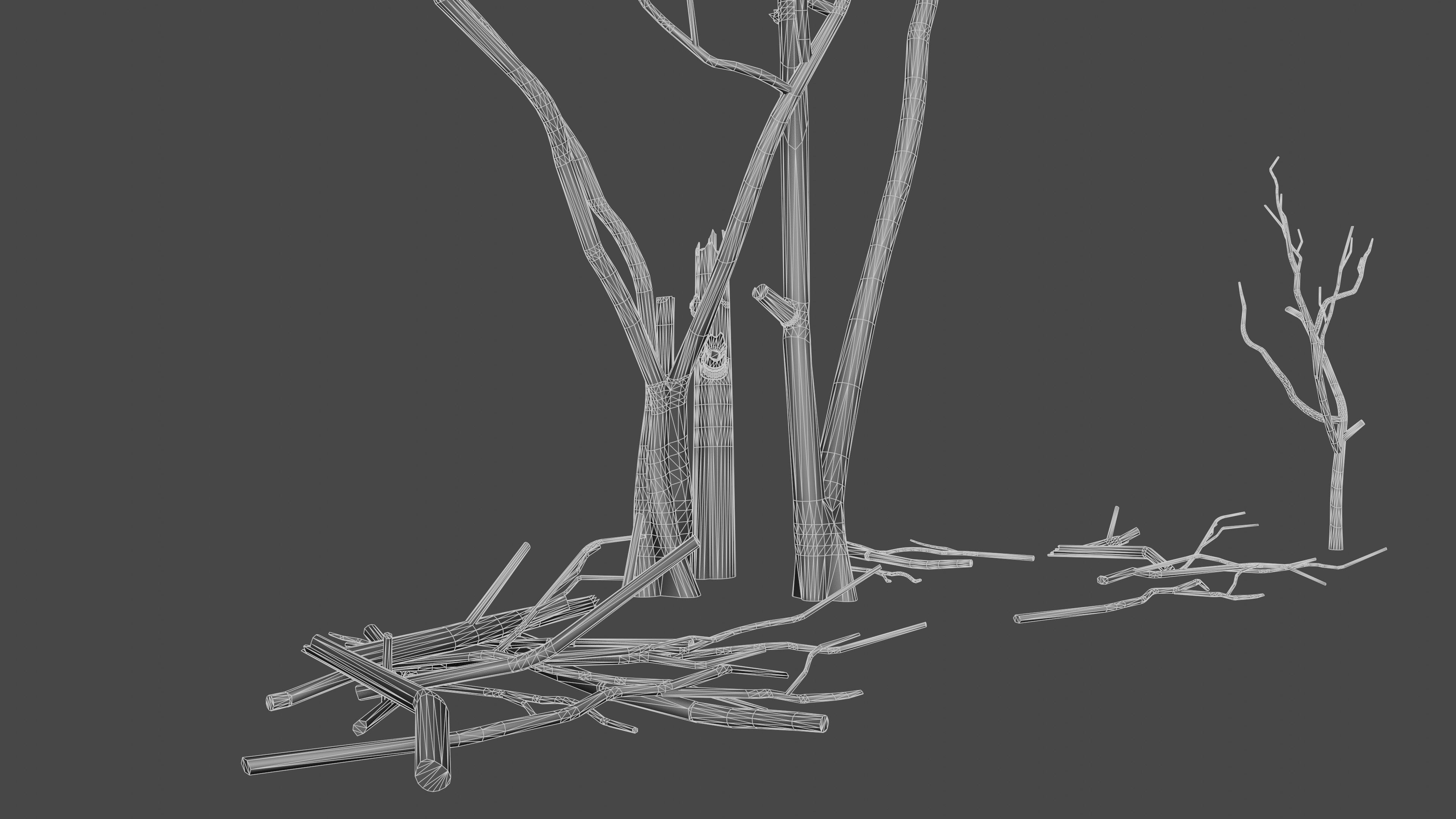 3D model Dead trees and branches VR / AR / low-poly | CGTrader