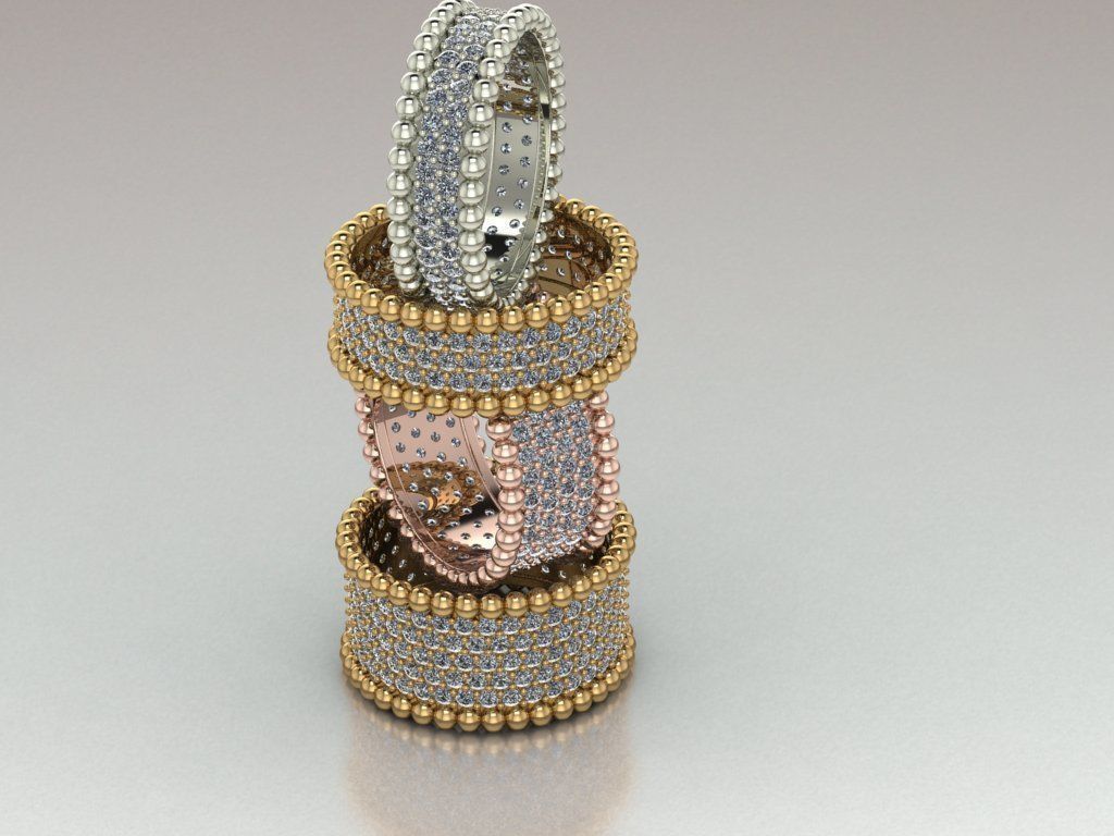 ball and stone ring van clef 3D model 3D printable | CGTrader