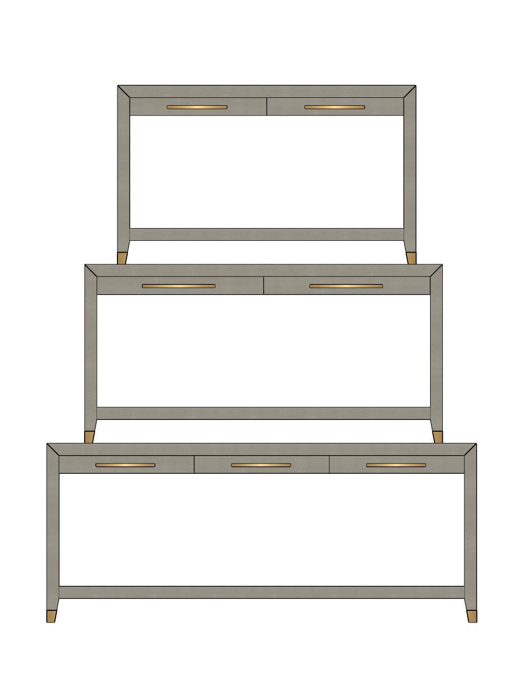 RH Shagreen Console set 3D model | CGTrader