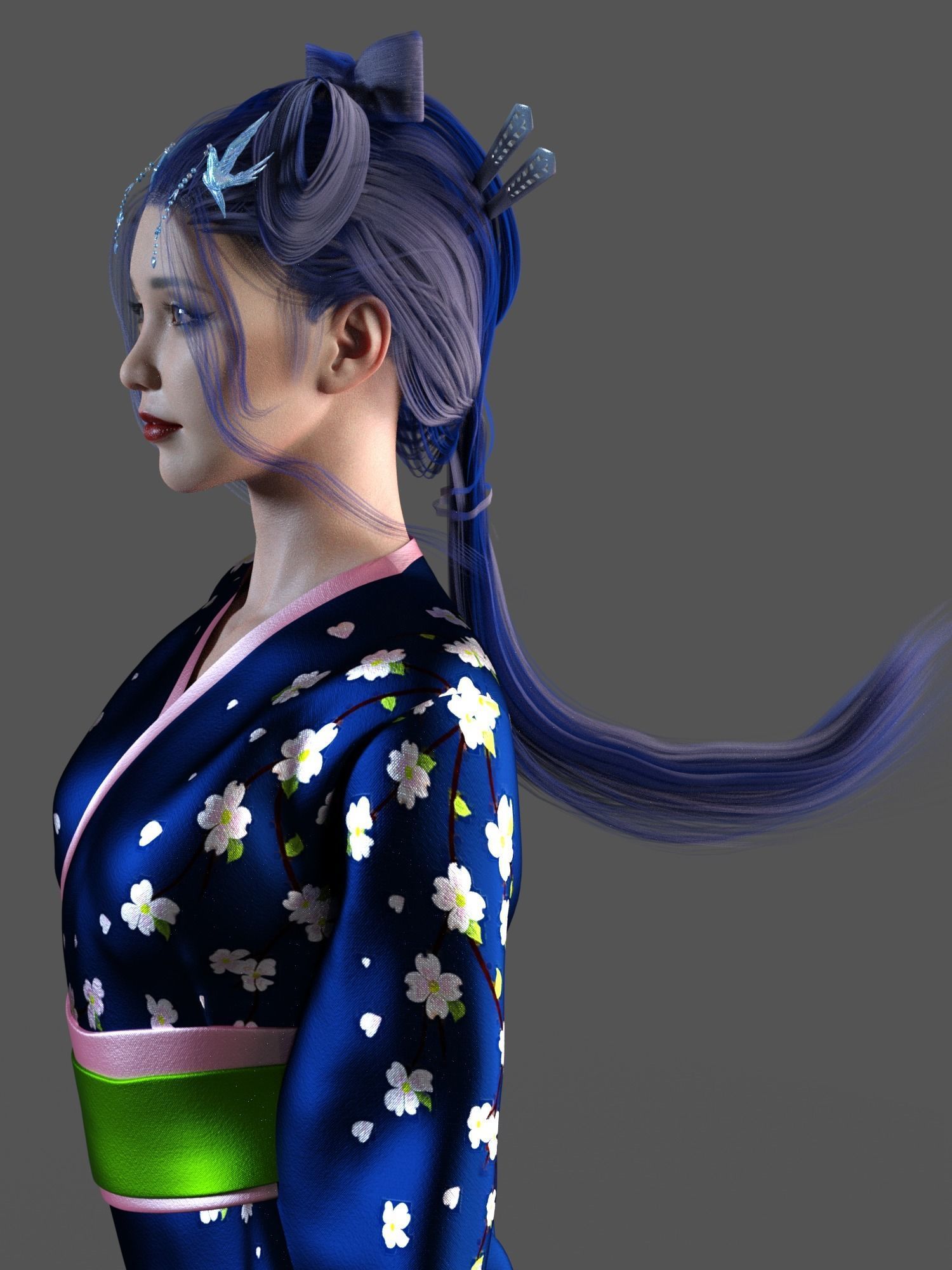 Magpie Hair For Genesis 8 Female 3D model rigged | CGTrader