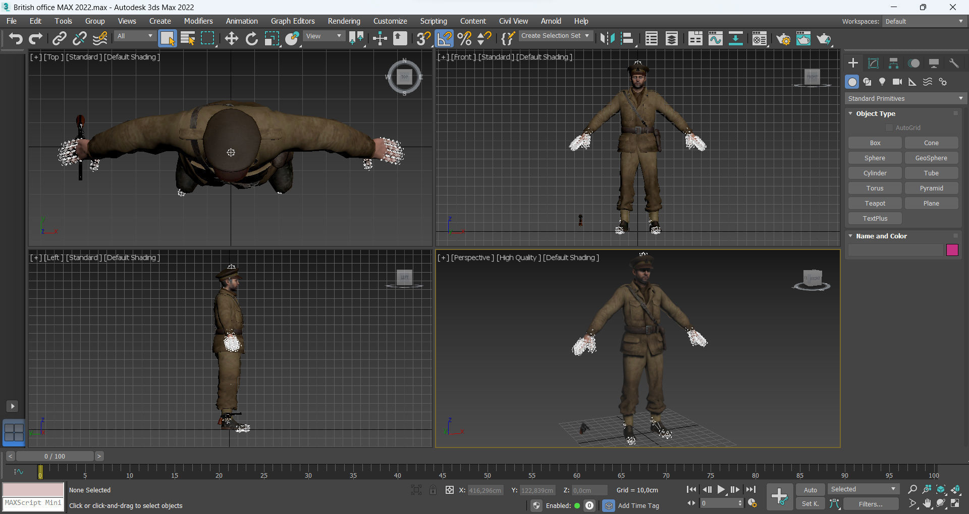 3D model British allied officer VR / AR / low-poly | CGTrader