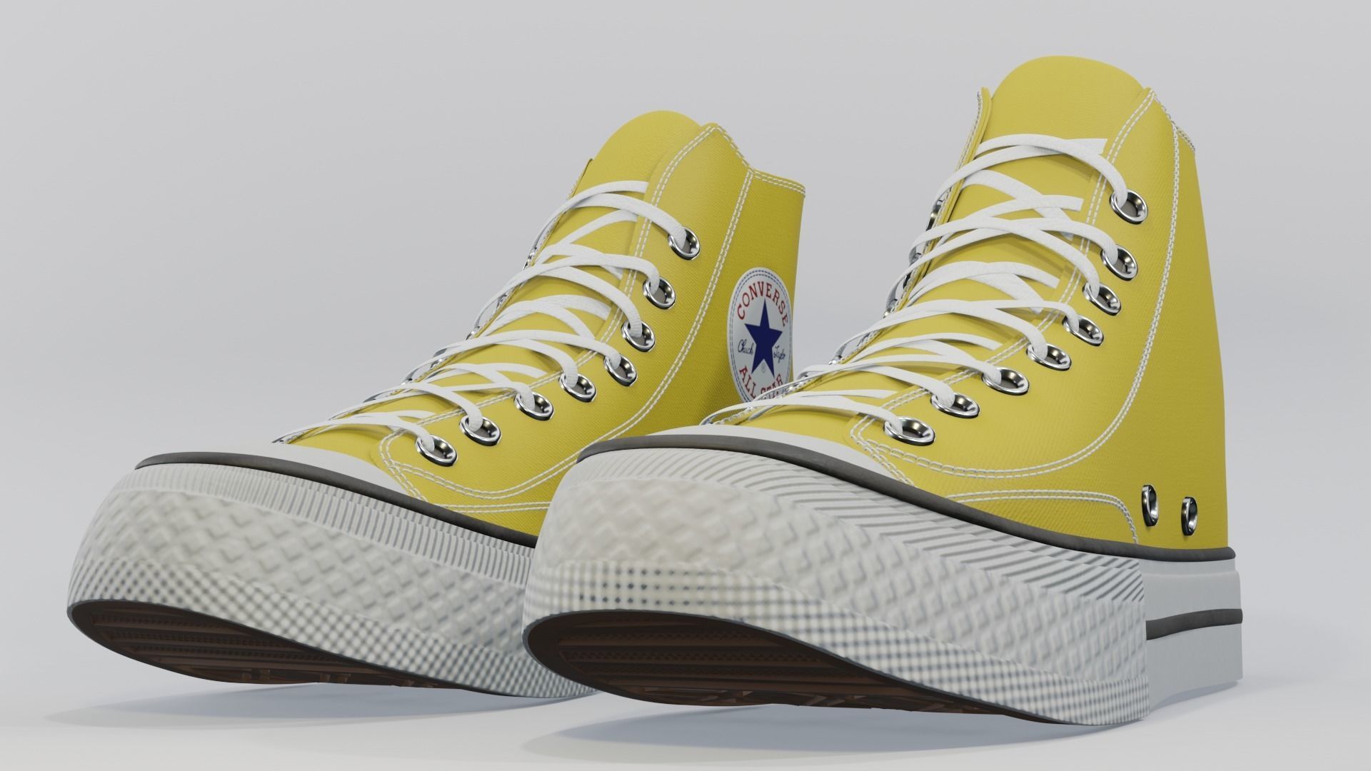 Basketball Leather Shoes Converse All Star Yellow 3D model | CGTrader