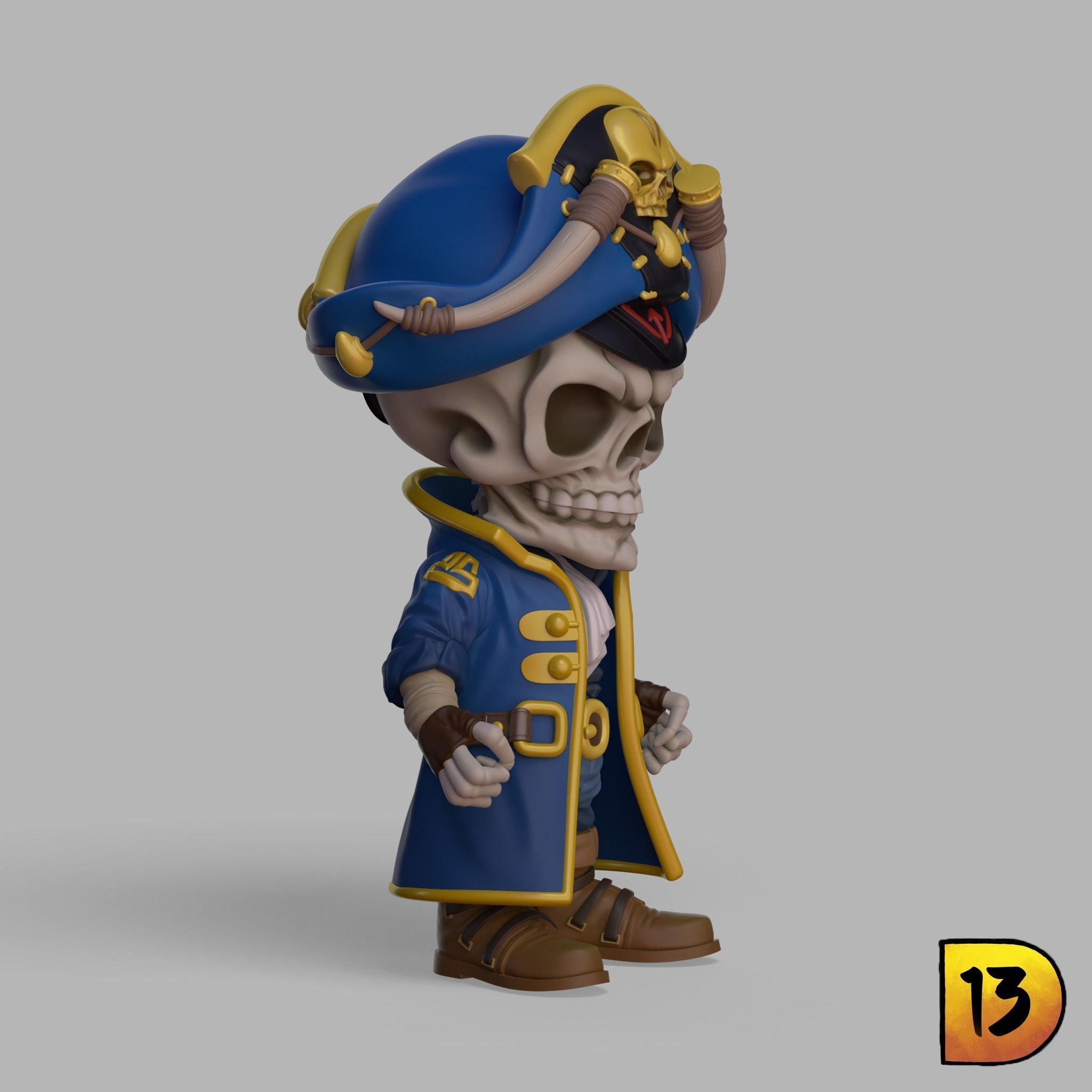 MiniPrint R003 - Skull Pirate 3D model 3D printable | CGTrader