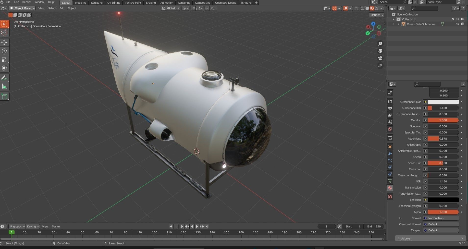 3D model Ocean Gate Submarine VR / AR / low-poly | CGTrader