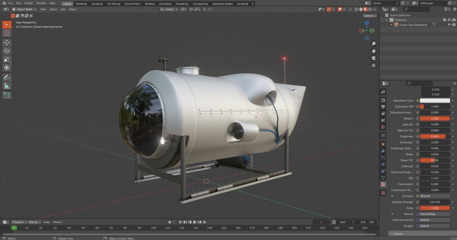 3D model Ocean Gate Submarine VR / AR / low-poly | CGTrader