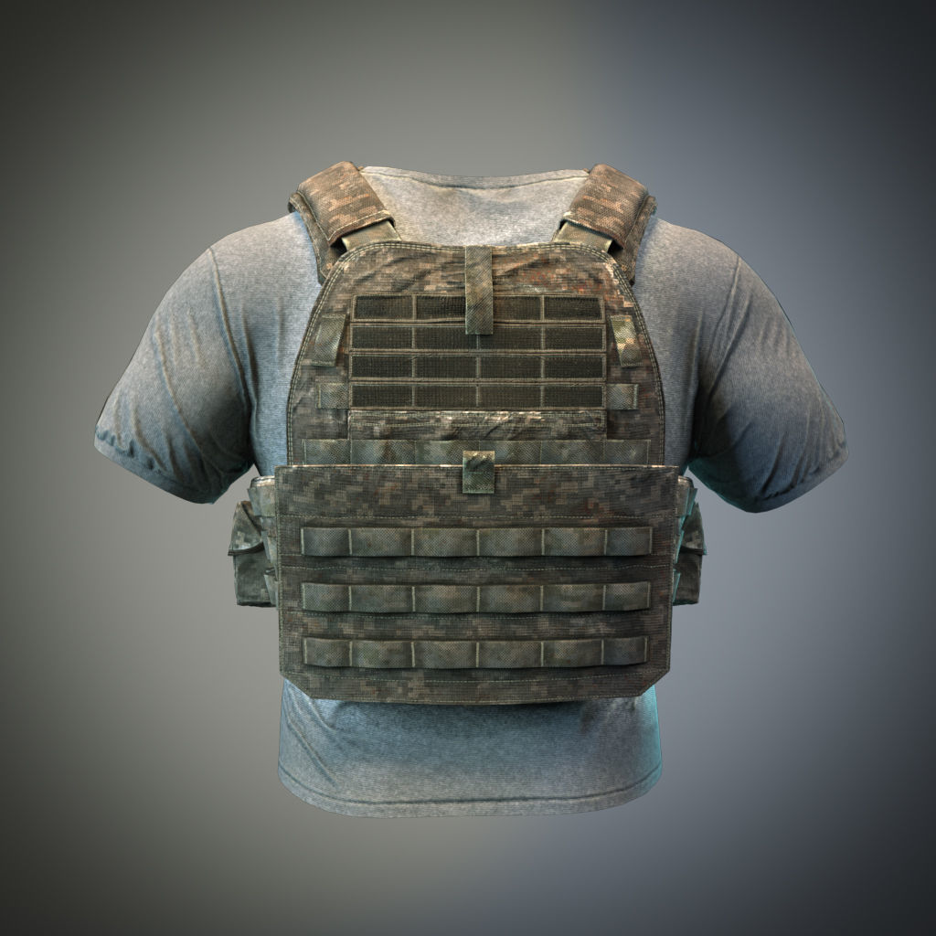 3D model Tactical vest and T-shirt VR / AR / low-poly | CGTrader