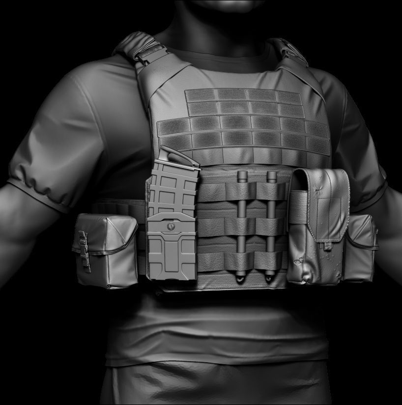 3D model Tactical vest and T-shirt VR / AR / low-poly | CGTrader