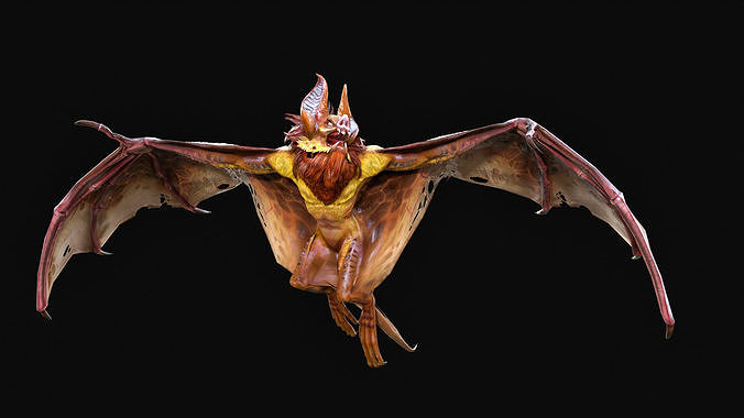 3D model Low Poly Bat 3D Animal-Ready for Games-10 Animations VR / AR ...