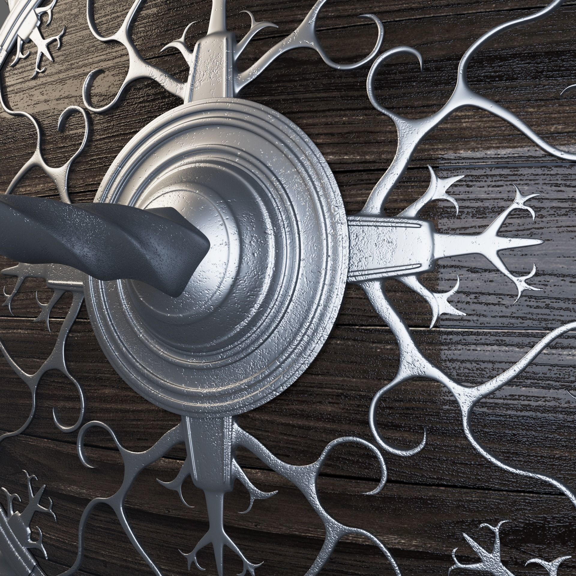Fantasy Metal Shield 3D model | CGTrader