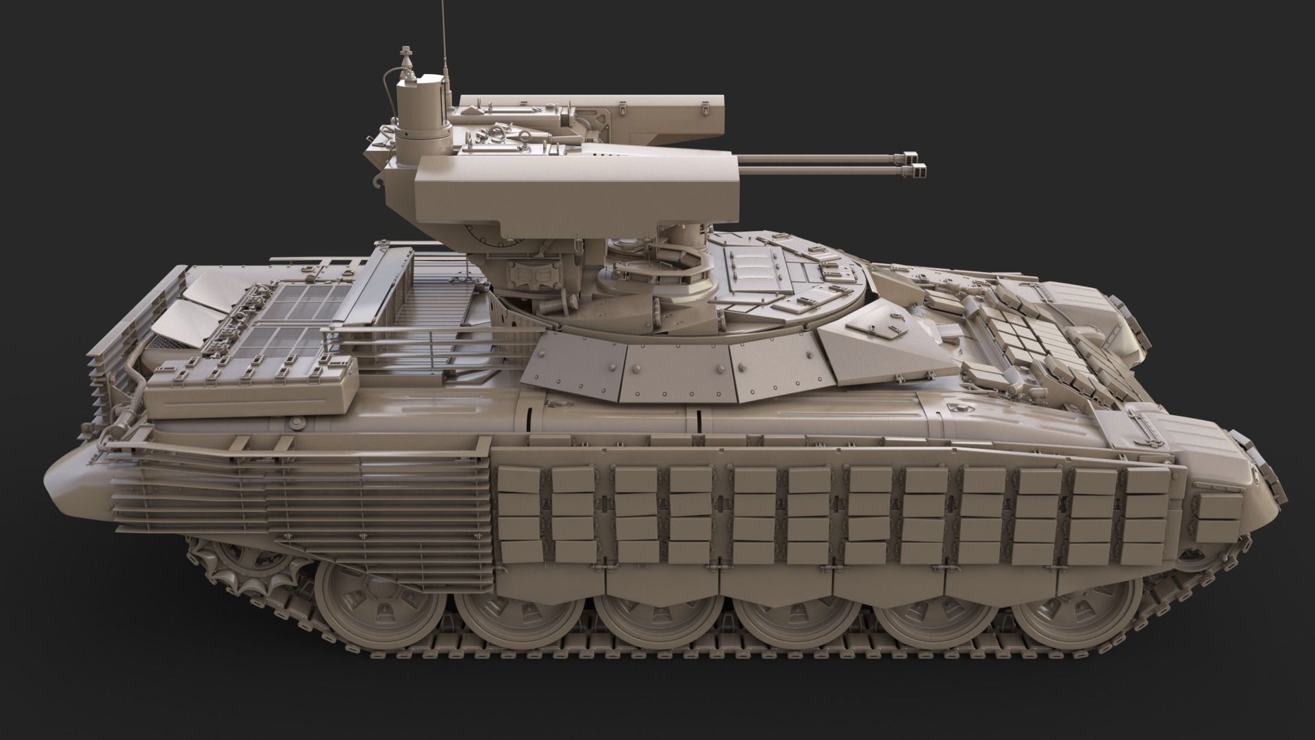 Tank Terminator BMPT 72 War Clay 3D model | CGTrader