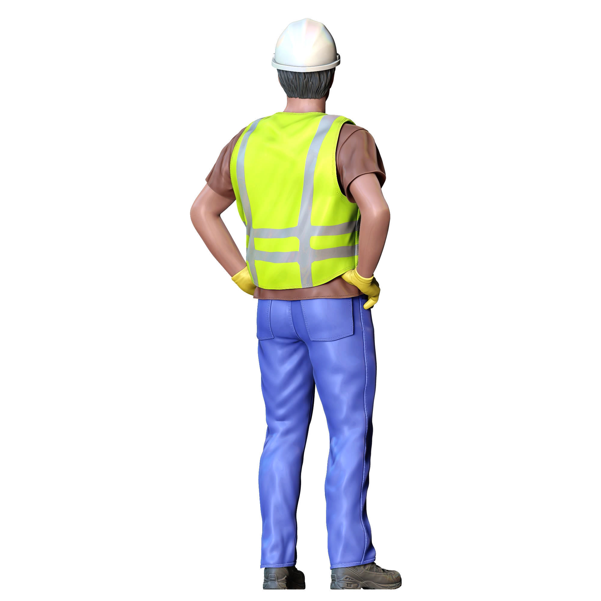 N13 Construction worker standing 3D model 3D printable | CGTrader