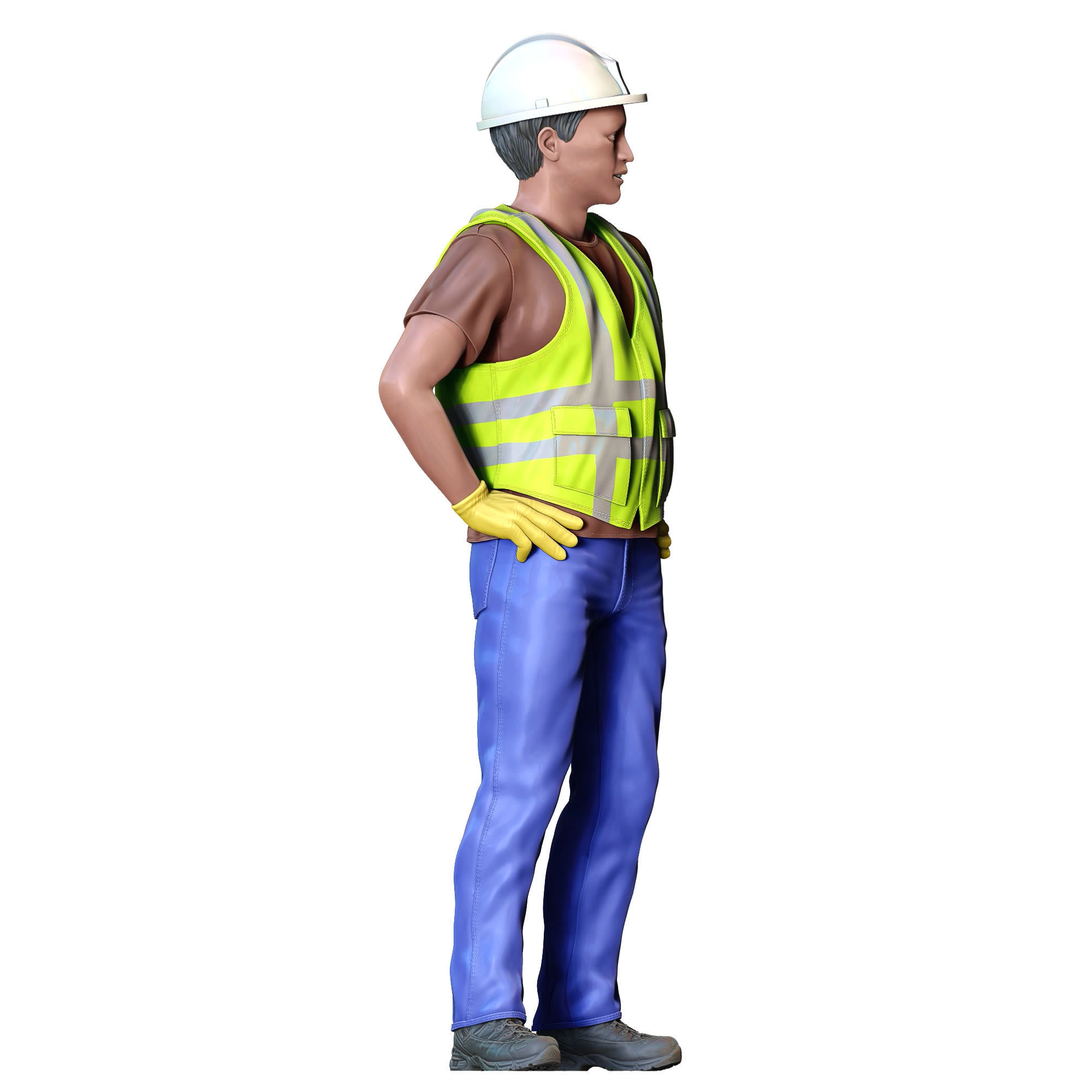 N13 Construction worker standing 3D model 3D printable | CGTrader