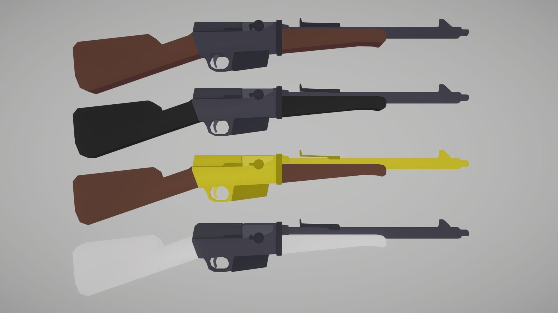3D model Flat World - Guns With Skins - Rigged and Animated VR / AR ...