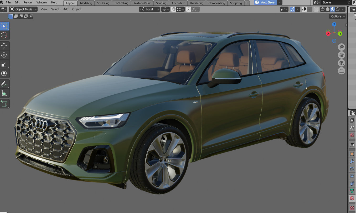 Audi Q5 2021 with interior and open doors 3D model | CGTrader