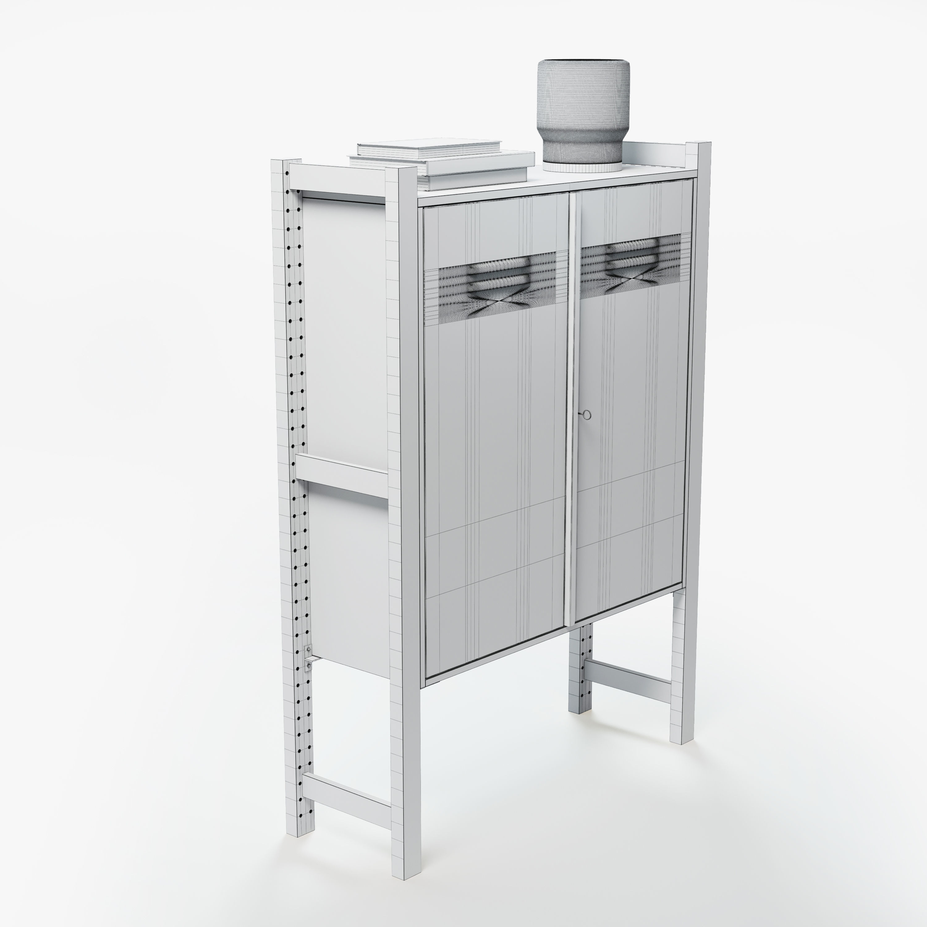 IKEA set with IVAR Cabinet with doors and IVAR side pillars 3D model ...