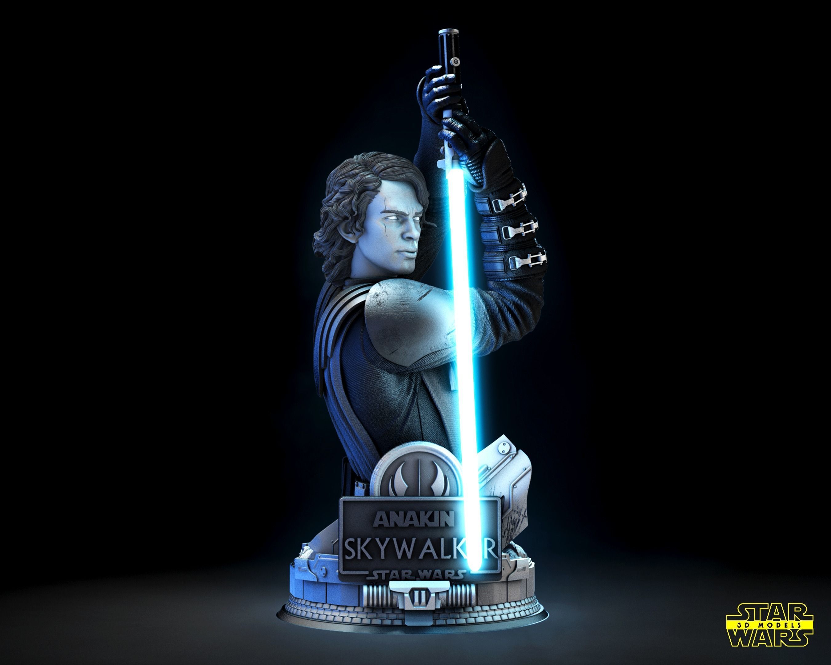 Anakin Skywalker Clone Wars Bust Star Wars 3D Models 3D model 3D ...