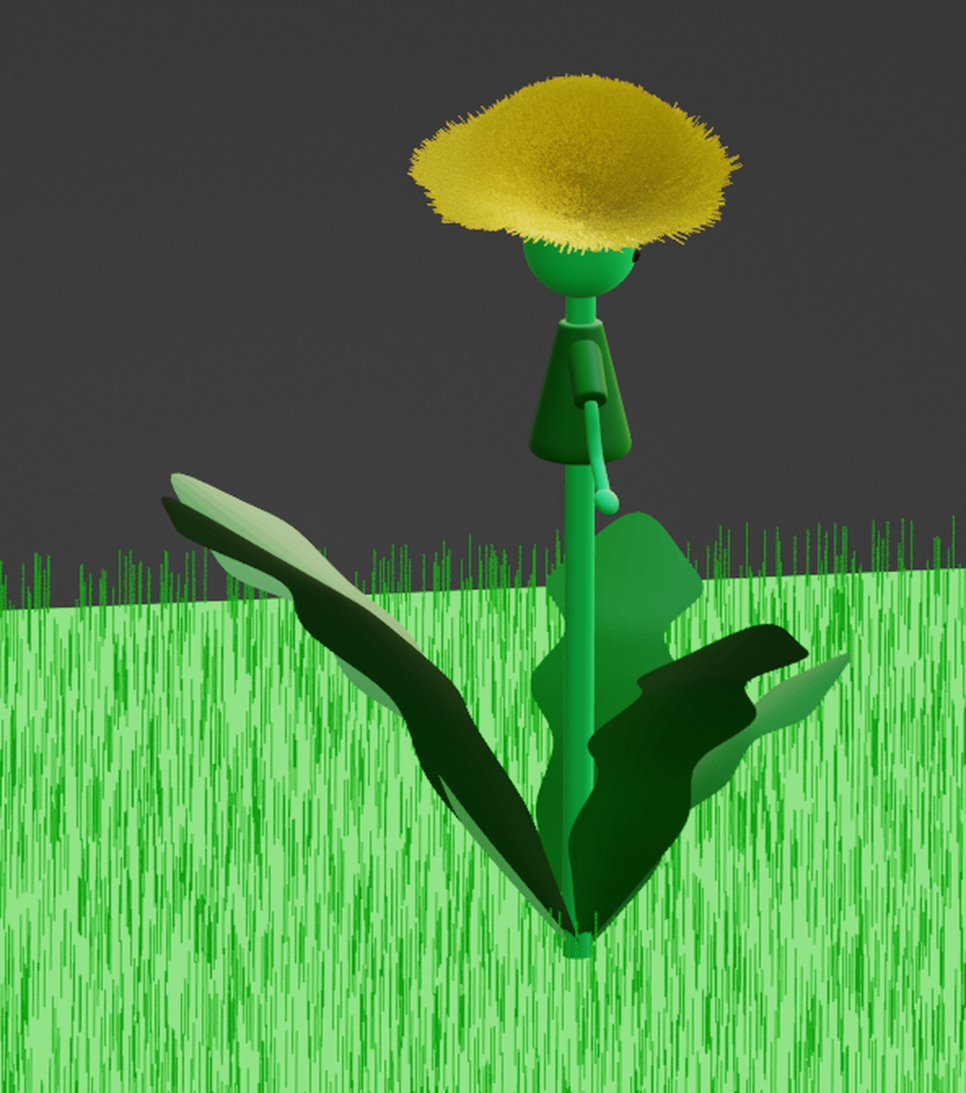 Dandelion Blender character mesh 3D model | CGTrader