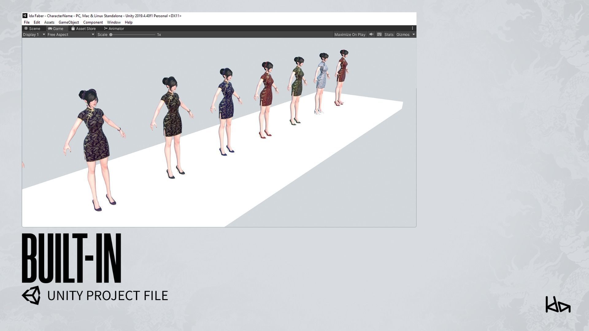 3D model Jua Lee - Girl in Cheongsam Qipao Dress - Game Ready VR / AR ...