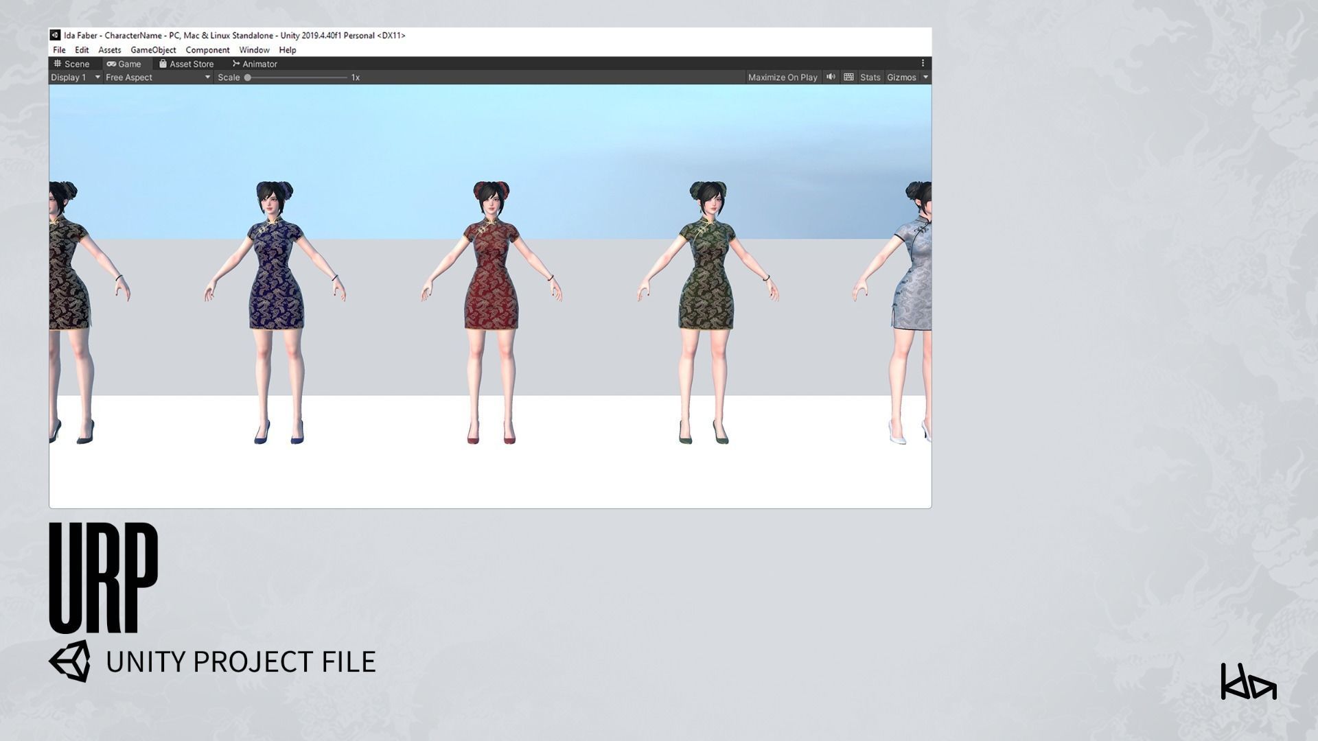 3D model Jua Lee - Girl in Cheongsam Qipao Dress - Game Ready VR / AR ...