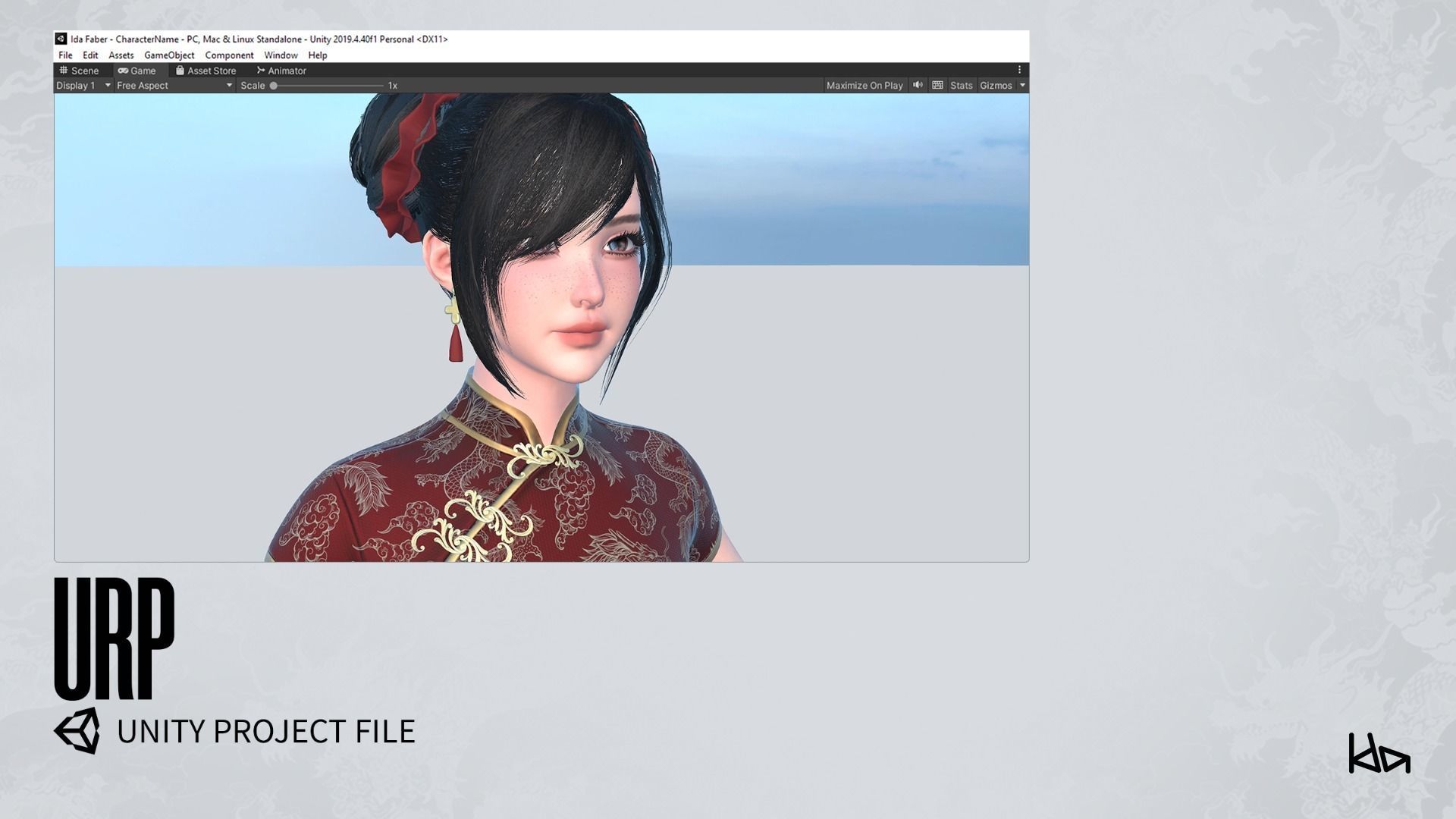 3D model Jua Lee - Girl in Cheongsam Qipao Dress - Game Ready VR / AR ...