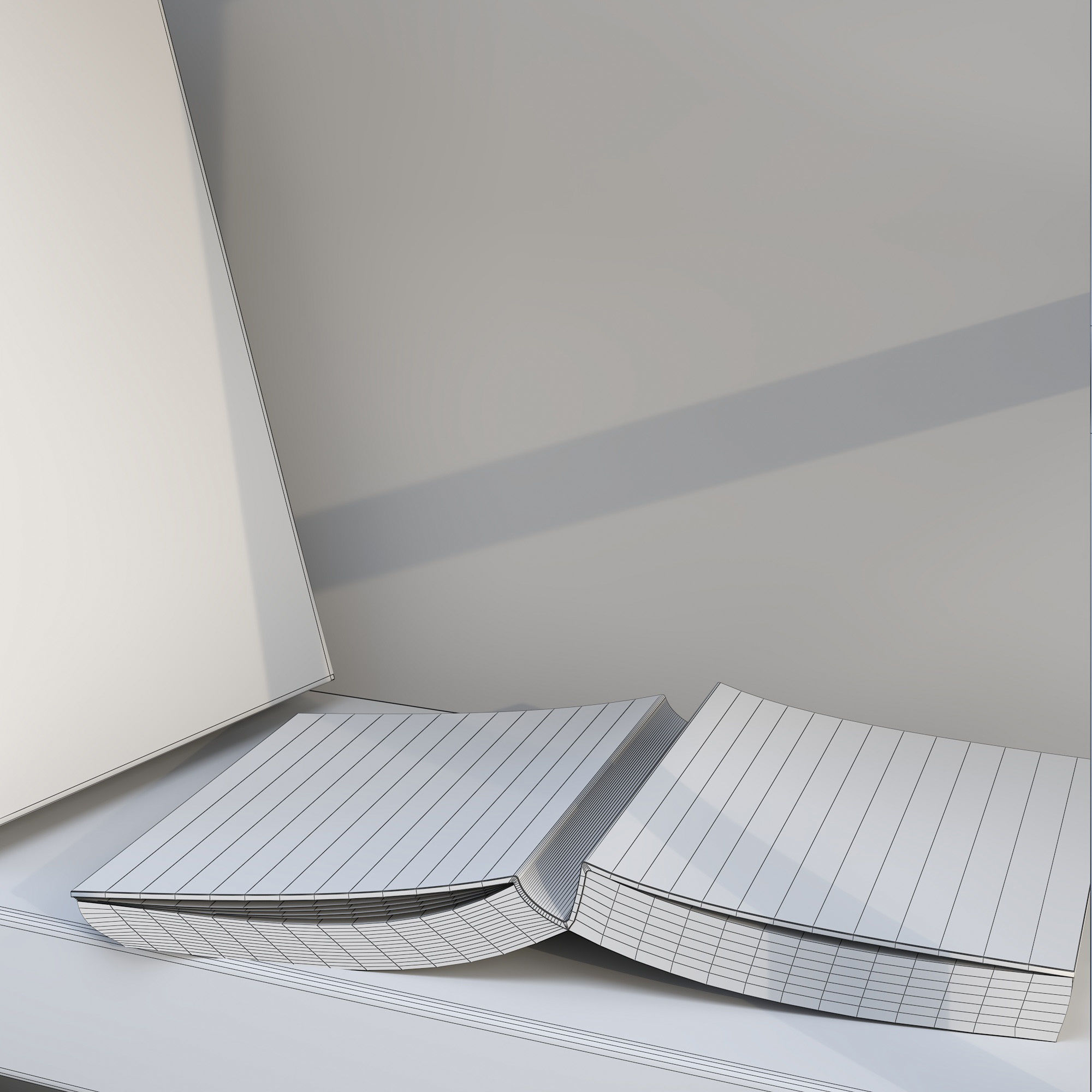 Modern minimal bookcase with an open book 3D model | CGTrader