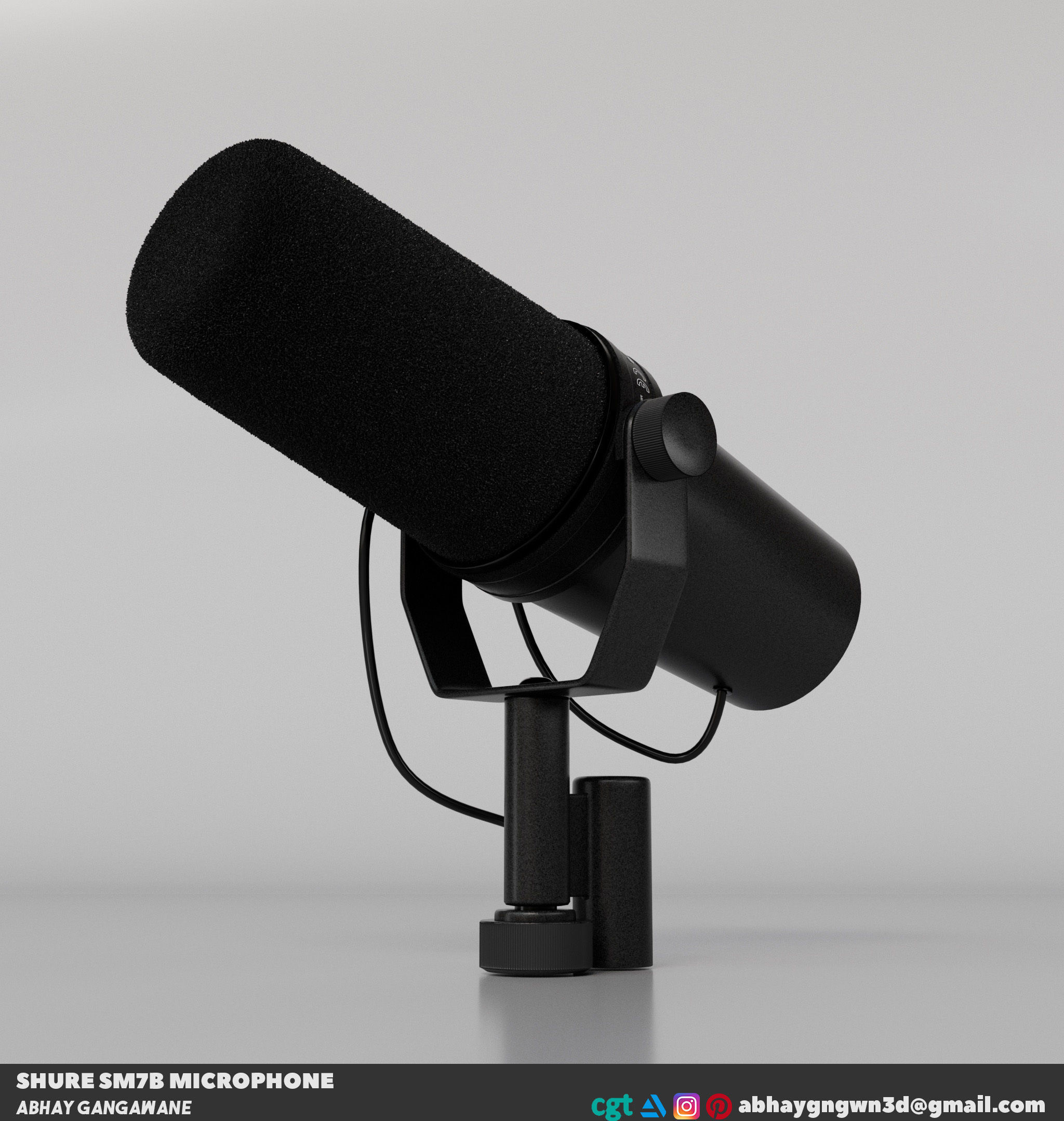 SHURE SM7B MICROPHONE 3D model | CGTrader