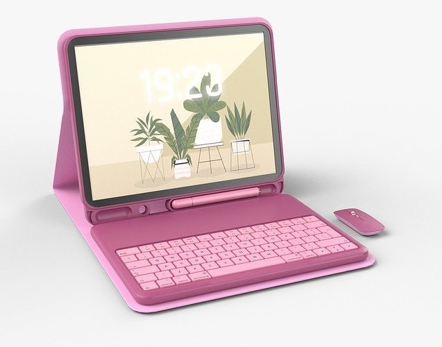 Modern Pc Tablet Set Pen Mouse Pink Plastic Version 3D model | CGTrader