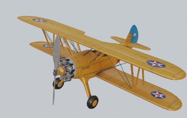 3D model BOEING-STEARMAN MODEL 175 VR / AR / low-poly | CGTrader