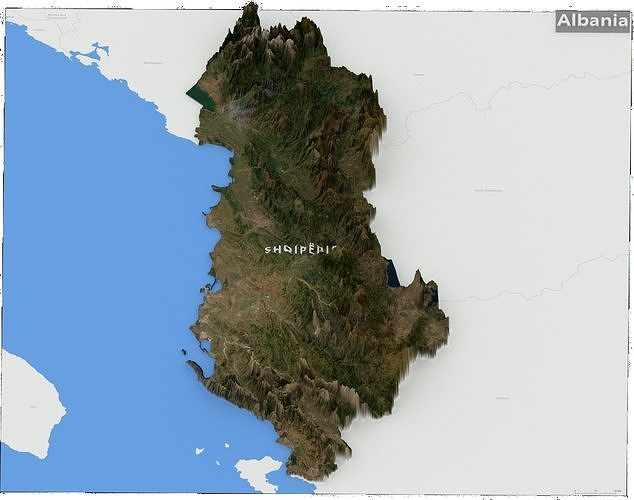 Albania Terrain Topography Elevation DEM Geography Landscape 3D model ...