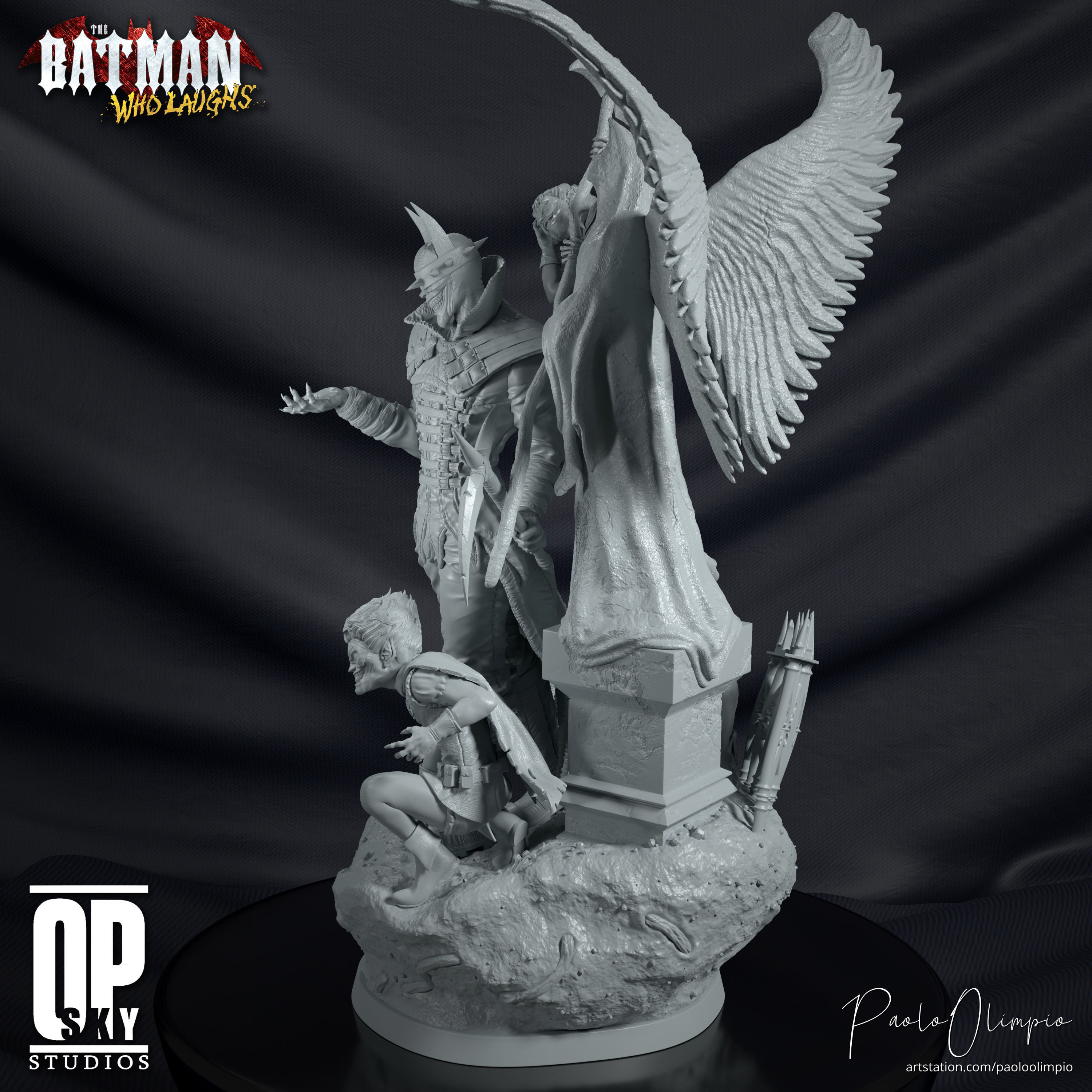 Batman Who Laughs Statue - 3D Print Ready 3D model 3D printable | CGTrader