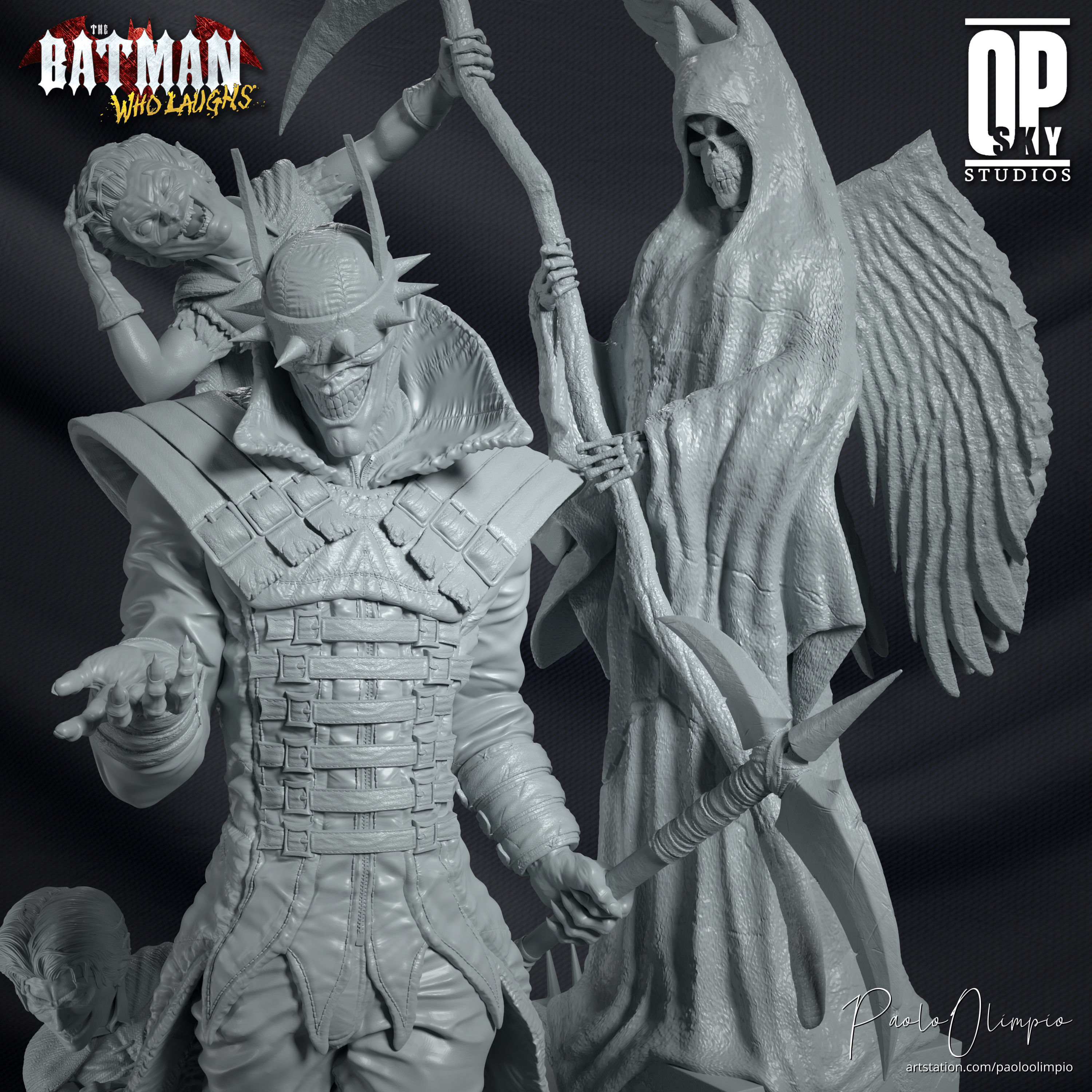 Batman Who Laughs Statue - 3D Print Ready 3D model 3D printable | CGTrader