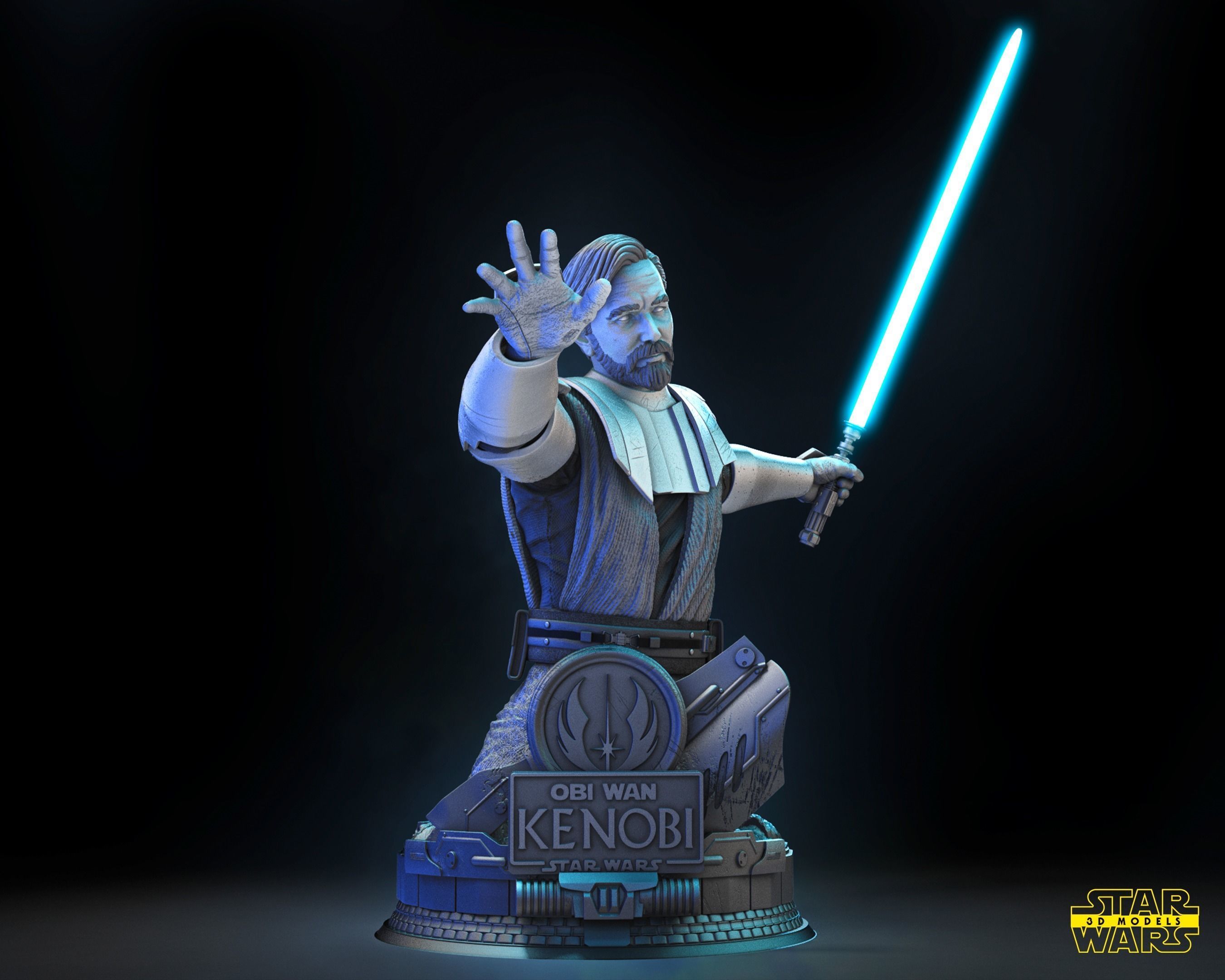 Obi Wan Kenobi Clone Wars Bust Star Wars 3D Models 3D model 3D ...