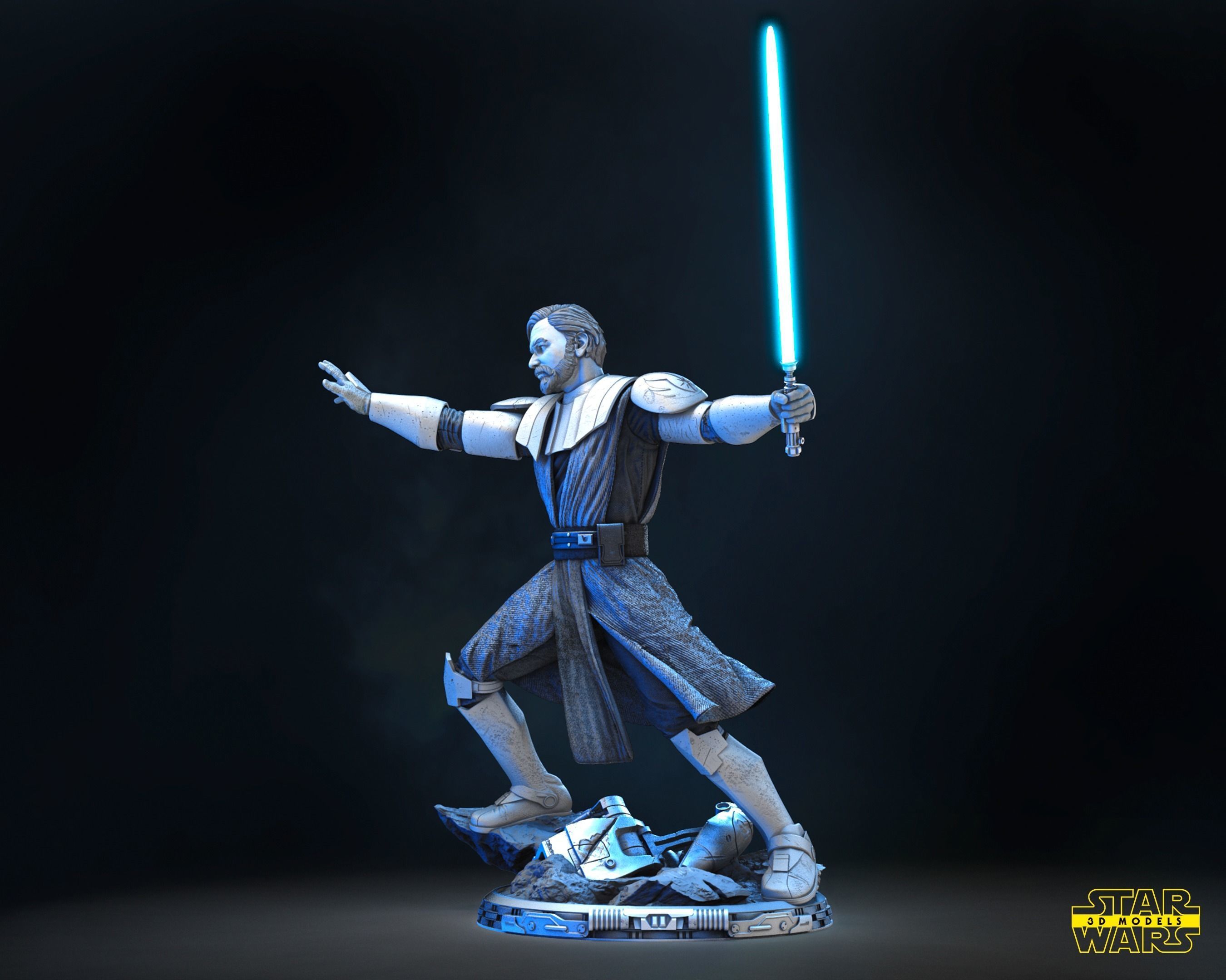 Obi Wan Kenobi Clone Wars Bust Star Wars 3D Models 3D model 3D ...