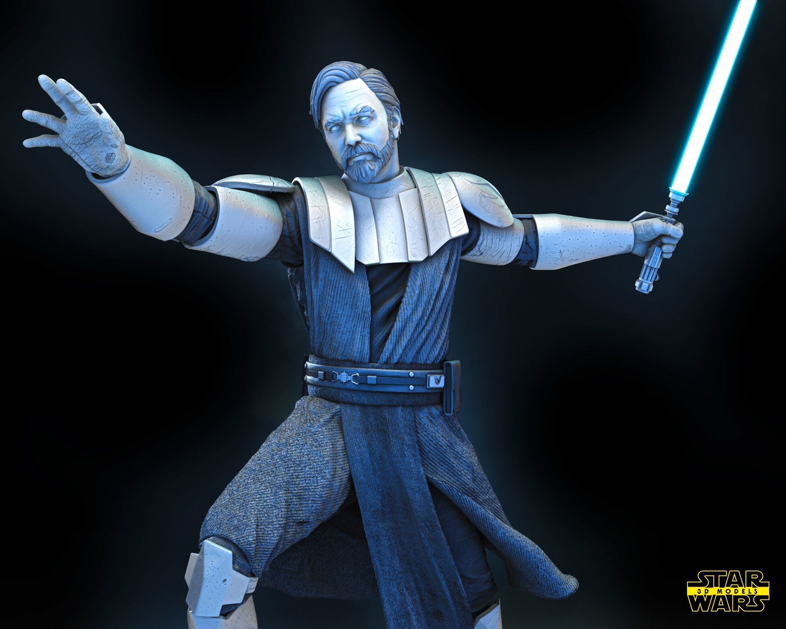 Obi Wan Kenobi Clone Wars Bust Star Wars 3D Models 3D model 3D printable | CGTrader