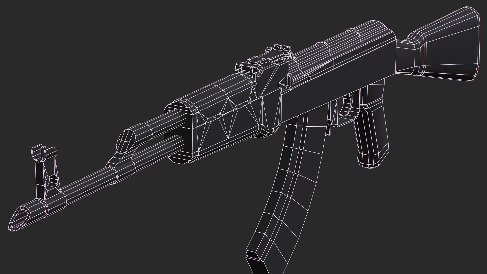 3D model AKM Assault Rifle - Low Poly Game Ready VR / AR / low-poly ...