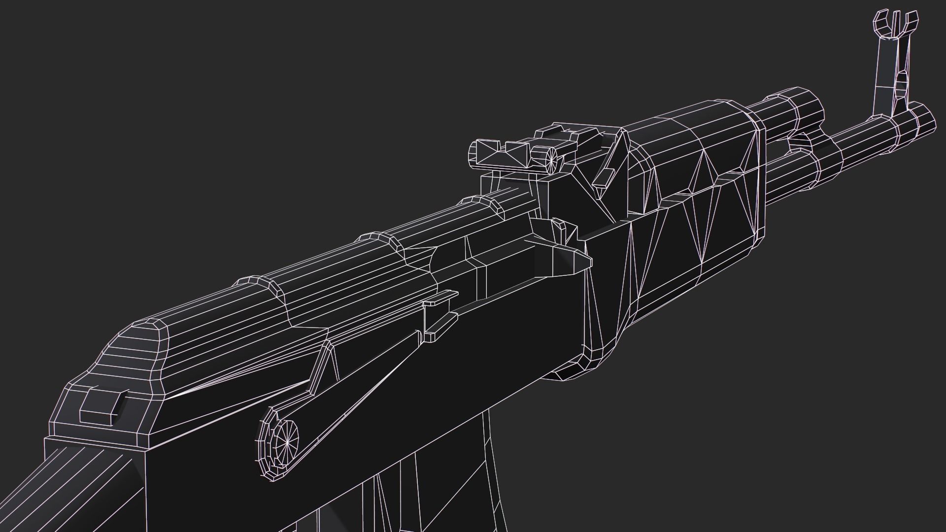 3D model AKM Assault Rifle - Low Poly Game Ready VR / AR / low-poly ...